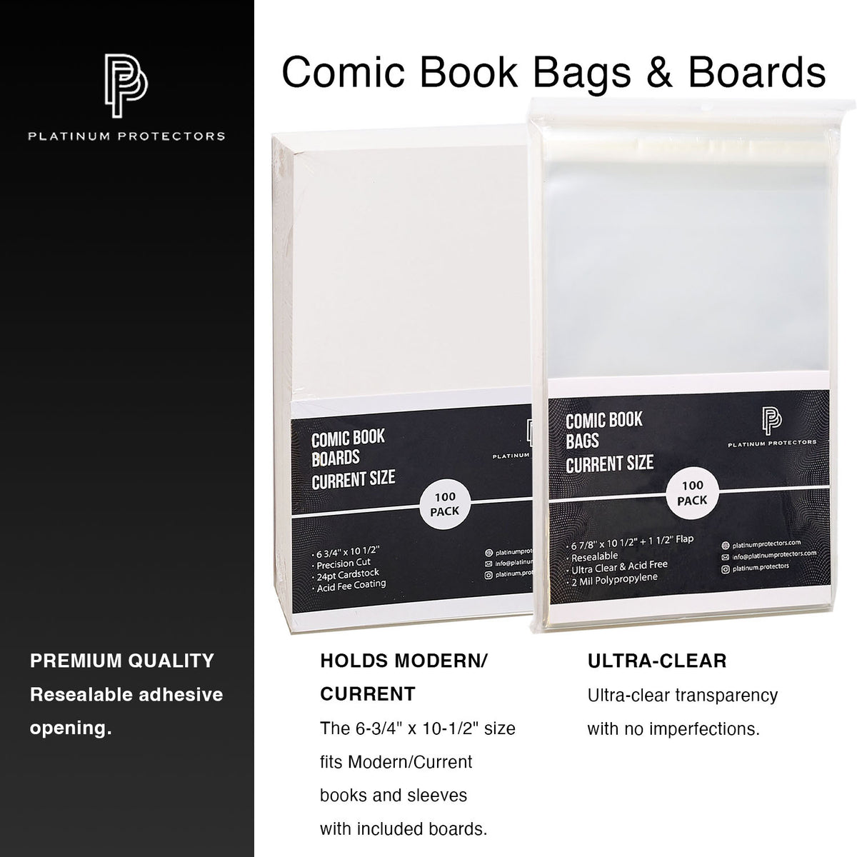 Platinum Protectors Comic Book Bags & Boards for Current/Modern with R
