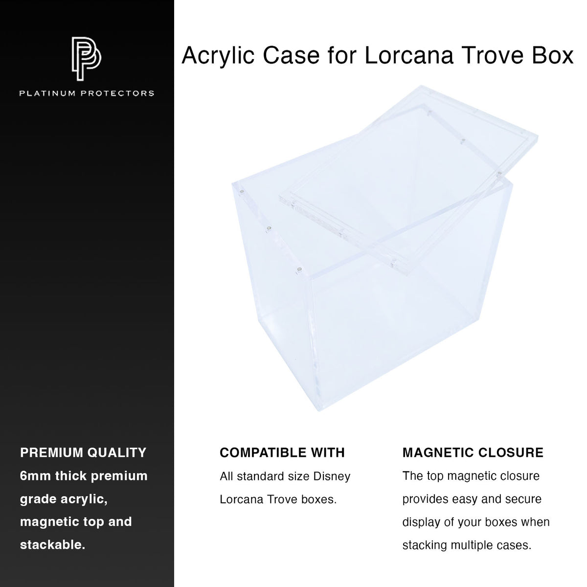 Premium Acrylic Case for Disney Lorcana Trove Box with Magnetic Top ...