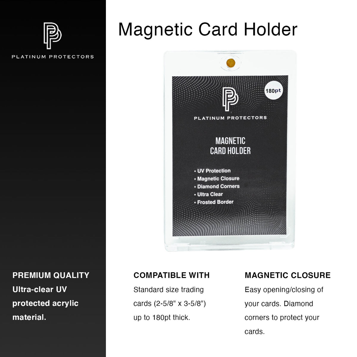 Platinum Protectors Magnetic Card Holders for Trading Cards - 180 pt